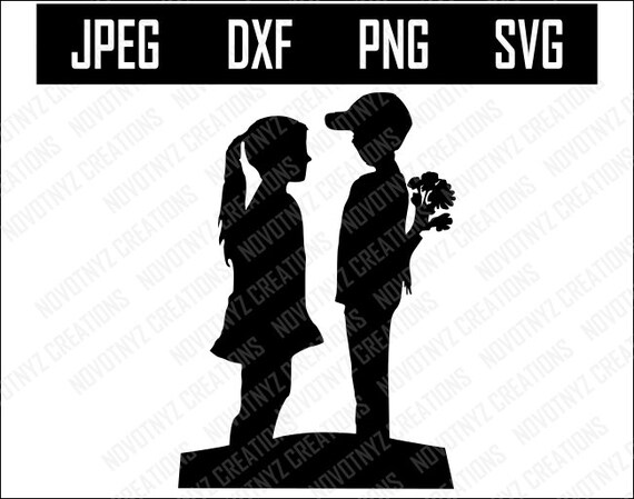 Friends SVG Dating SVG Boy Gives Girl Flowers SVG | Etsy