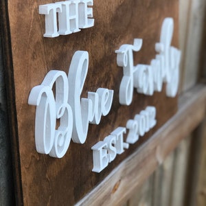Wood Sign, 3D Name Sign, Custom Name Sign, Rectangle Sign, Family Name ...