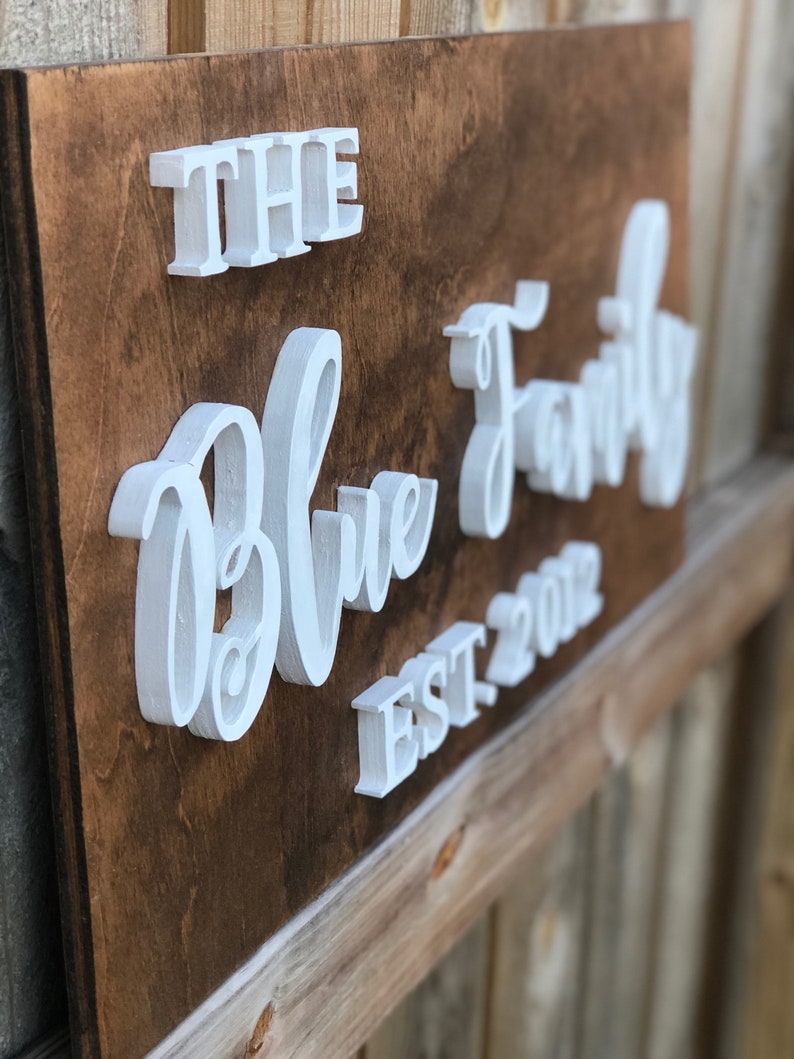 Wood Sign 3D Name Sign Custom Name Sign Rectangle Sign - Etsy