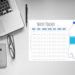 Water Drinking Weekly Coloring Tracker, Goal Setting, Chart, Bullet ...