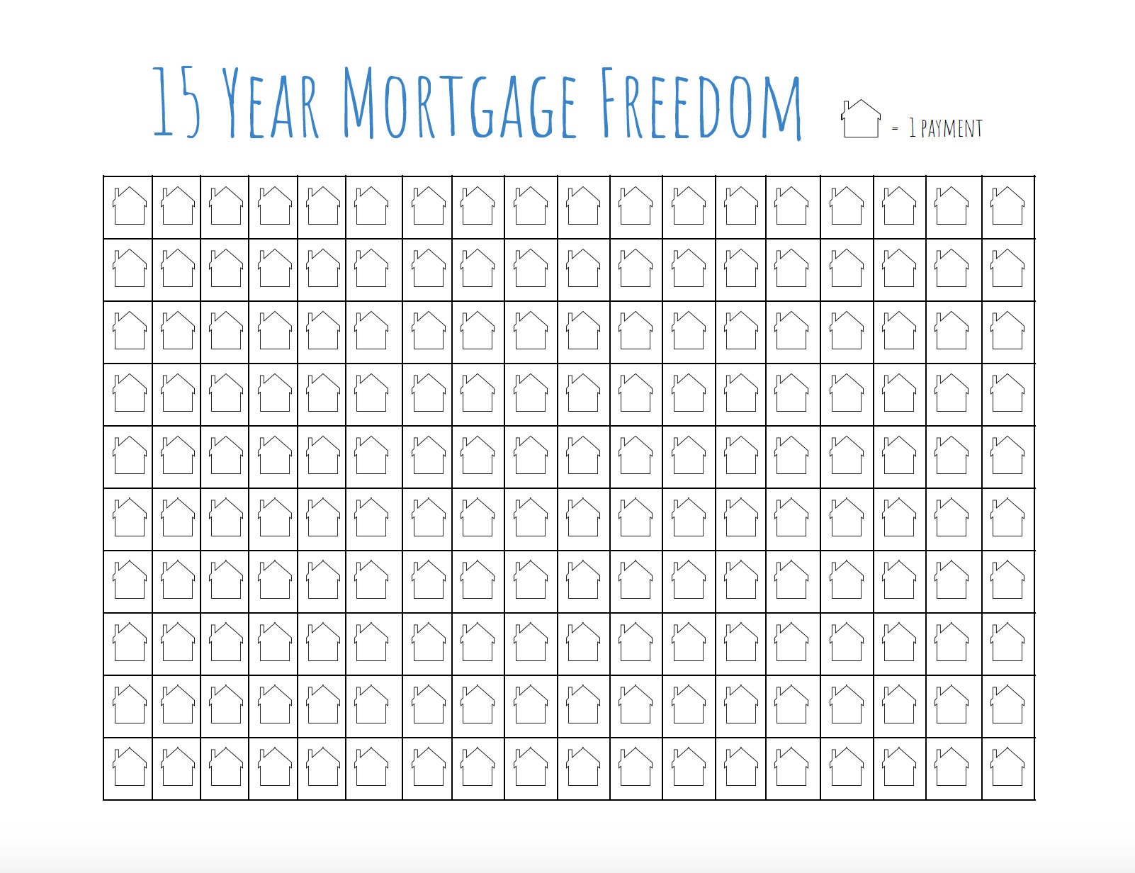 Mortgage Payment Coloring Printable Tracker, 15 Year Loan Bullet ...