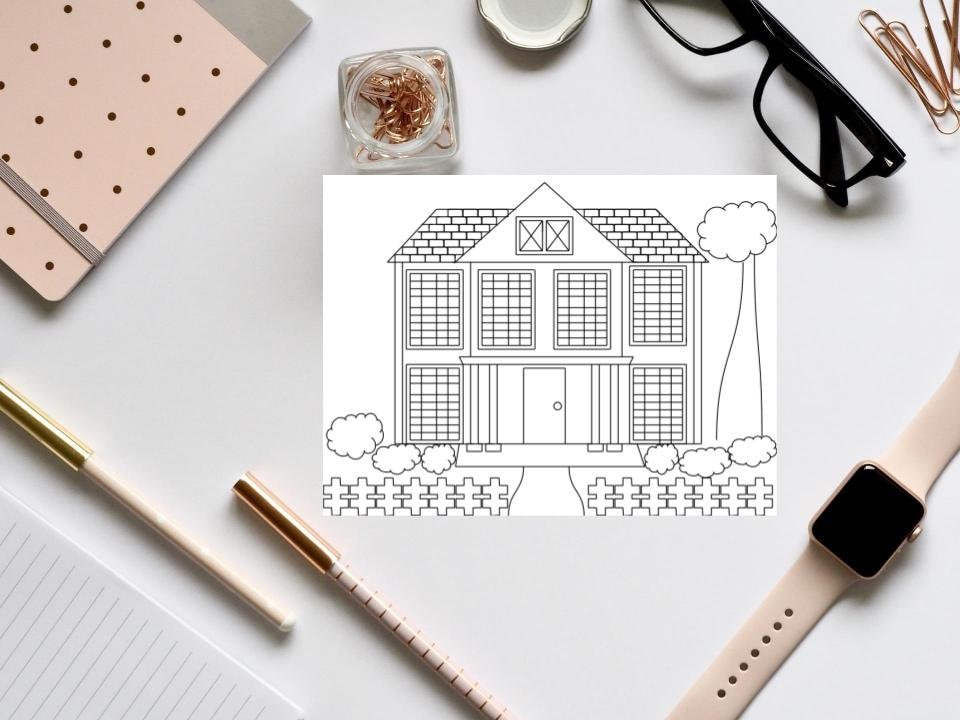 Mortgage Payment Tracker, House Coloring Page (PDF Download) - Etsy