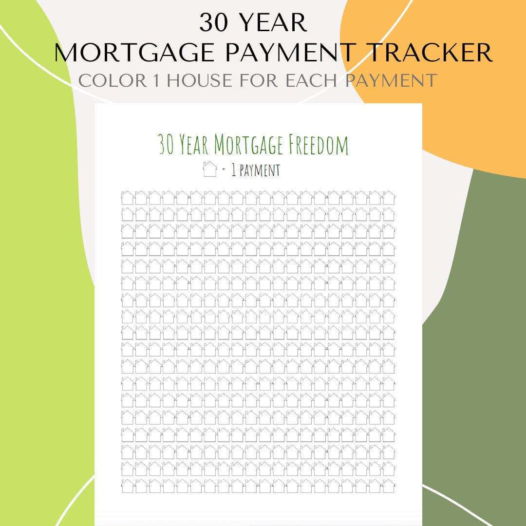 Mortgage Payment Coloring Printable Tracker, 30 Year, Journal, Page ...