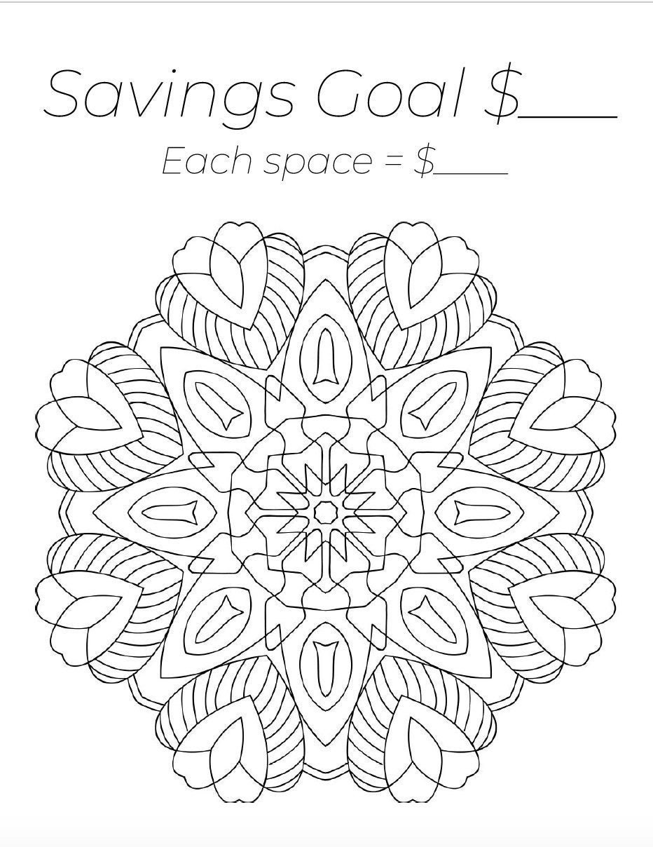 Paper & Party Supplies Financial Visual Goal Coloring Mandala Money ...