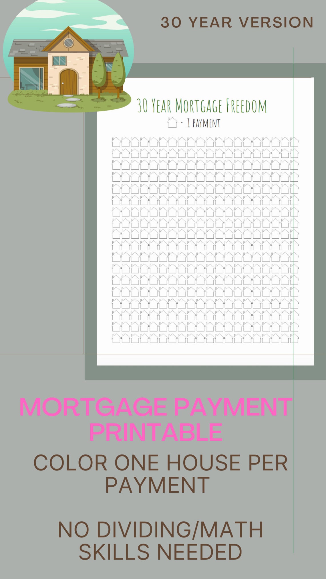Mortgage Payment Coloring Printable Tracker, 30 Year, Journal, Page ...