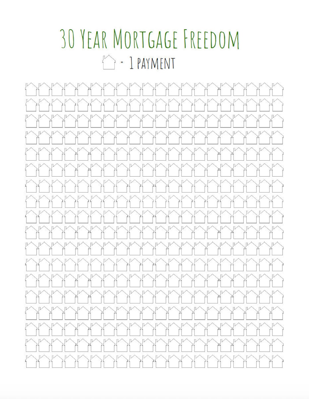 Mortgage Payment Coloring Printable Tracker, 30 Year, Journal, Page ...