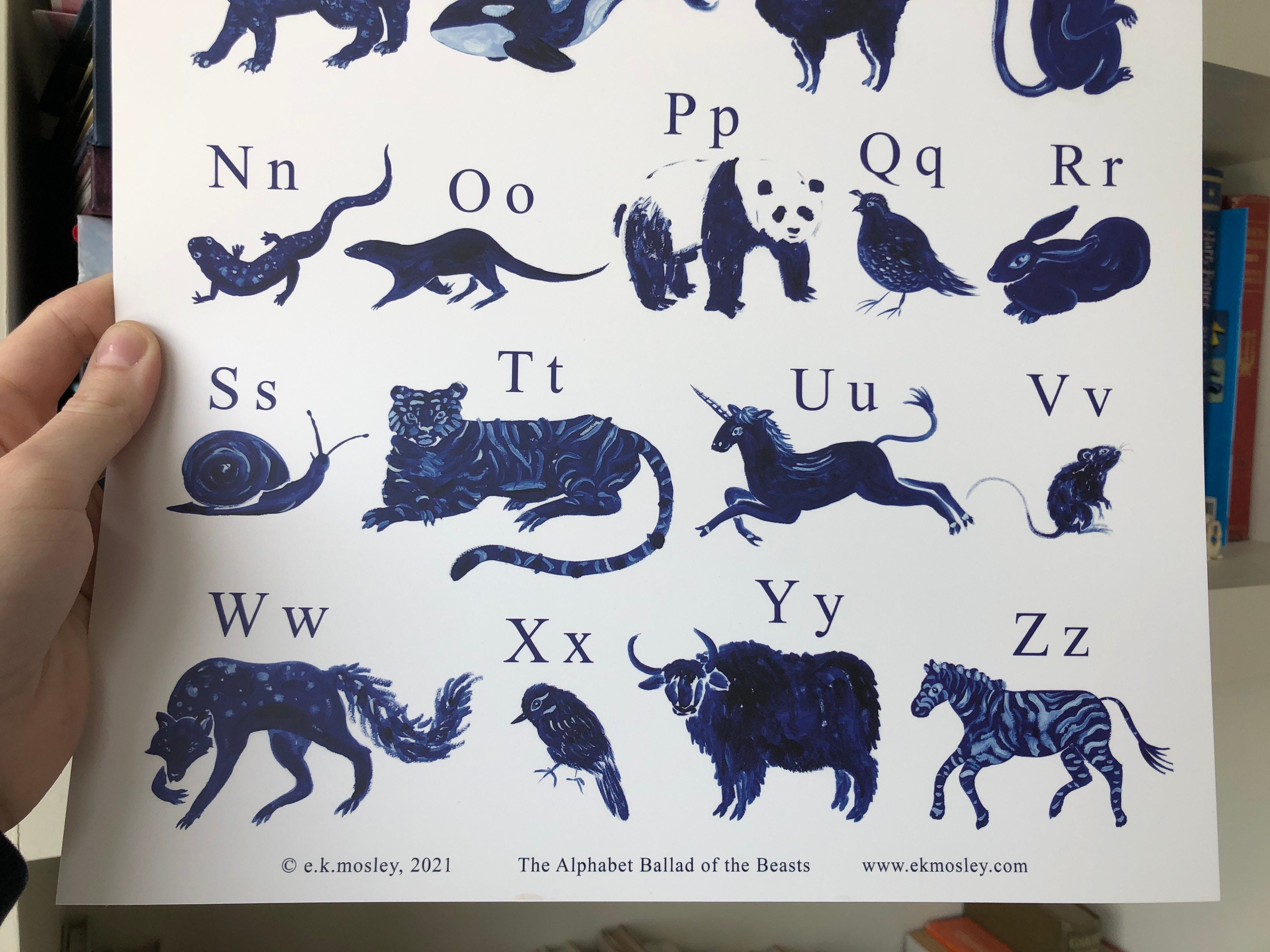 A3 Animal Alphabet Poster From the Alphabet Ballad of the Beasts by E.k ...