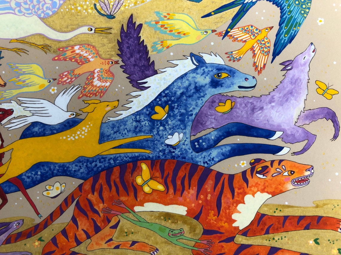 Art Print • Many Strange Creatures • E.k.mosley • A4, A3, Pano ...