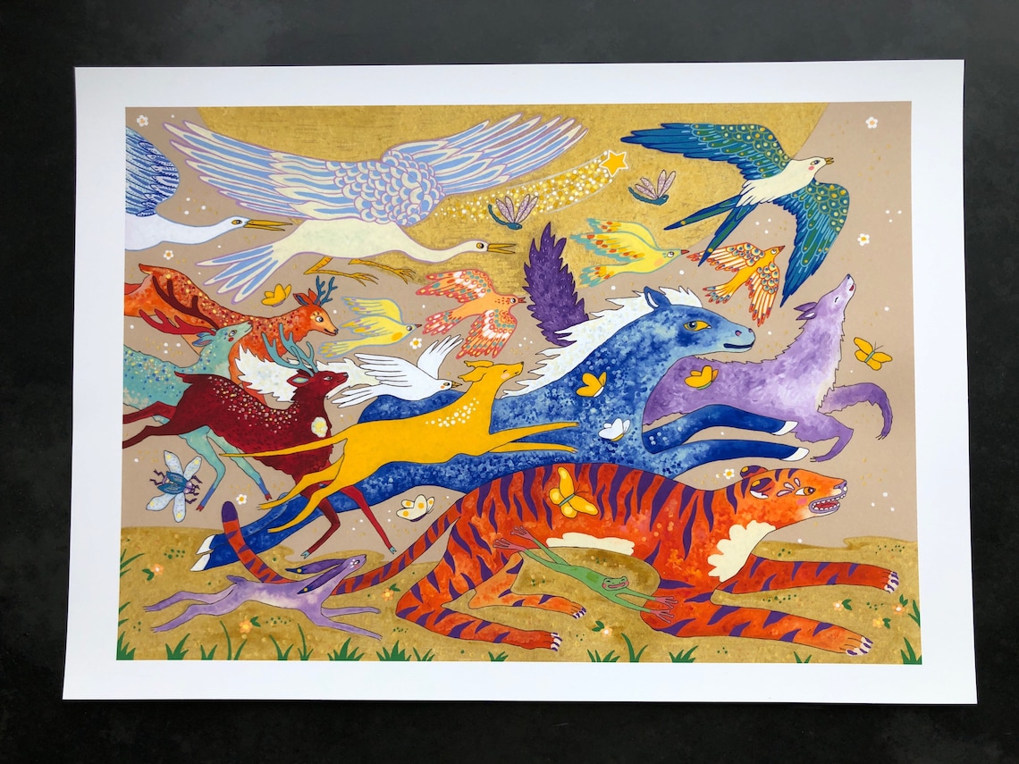 Art Print • Many Strange Creatures • E.k.mosley • A4, A3, Pano ...