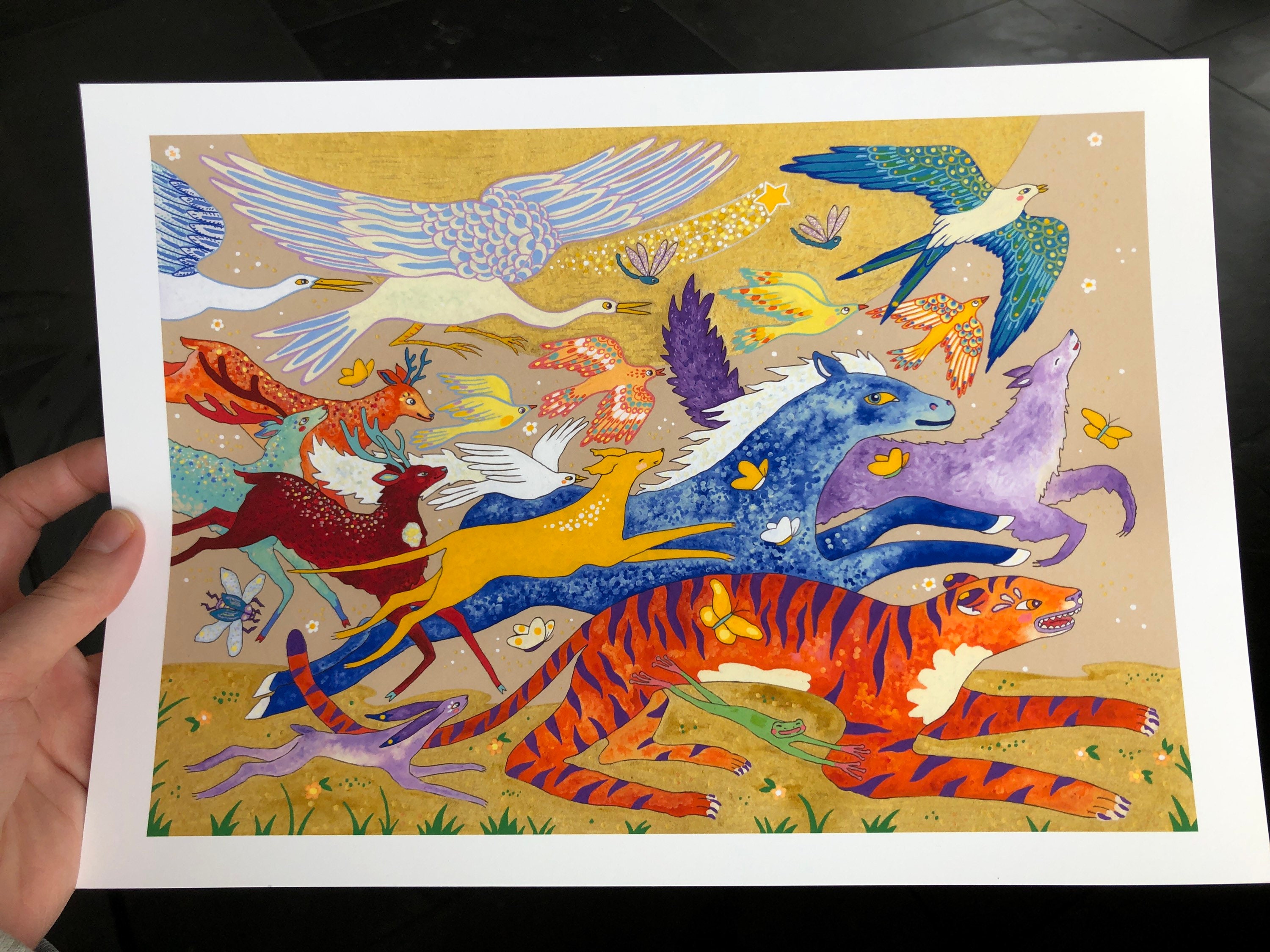 Art Print • Many Strange Creatures • E.k.mosley • A4, A3, Pano ...
