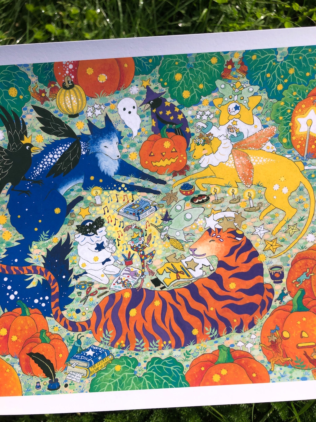 Stardog’s Pumpkin Party by E.k.mosley - A4 / A3 Illustration Reprint - Etsy