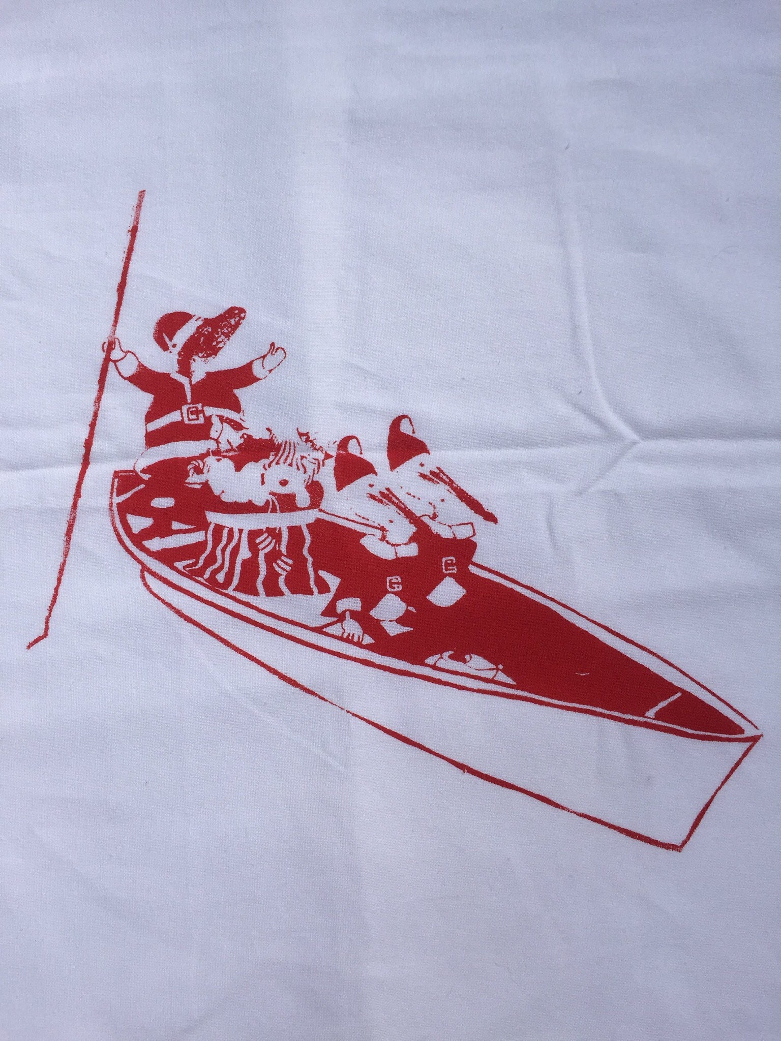 Pelican and Alligator Santa in the Pirogue Tea Towel - Etsy