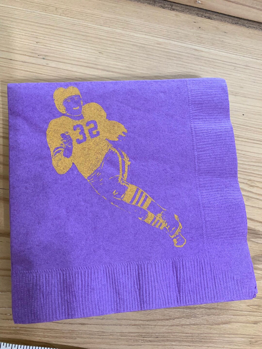 Set of 20 Retro Football Player Cocktail Napkins Each One Hand Printed ...