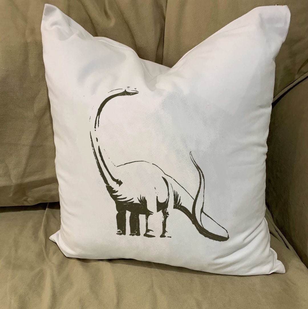 Brontosaurus Dinosaur Pillow With Feather Insert 18"x18" - Etsy