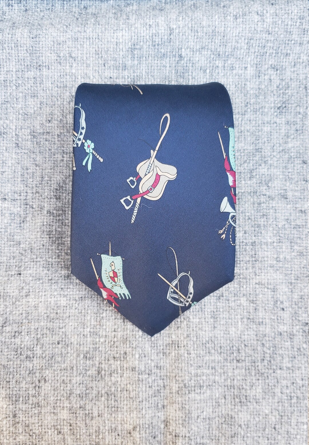 John Henry Equestrian Silk Necktie With Price Tag - Etsy