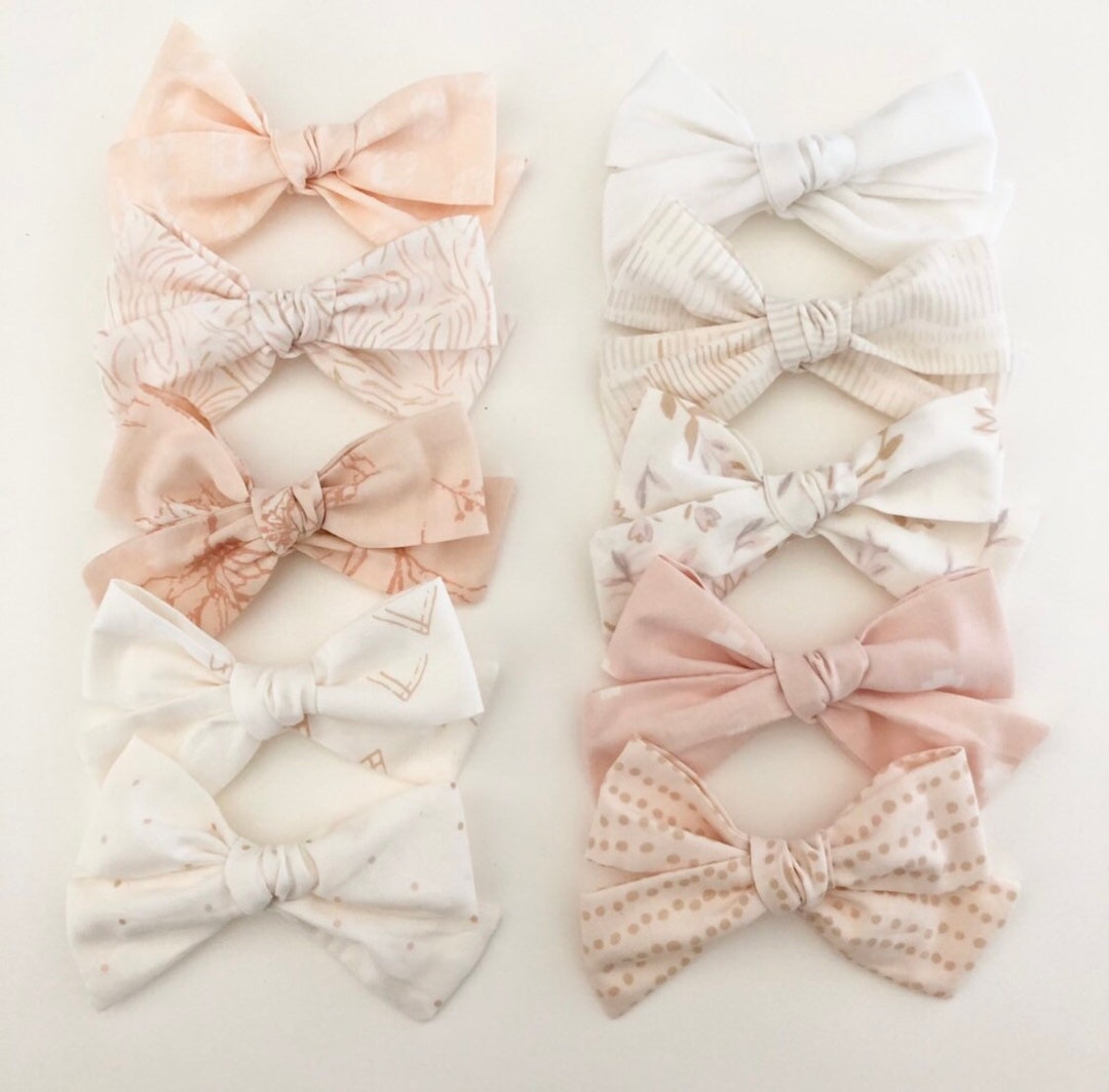 Neutral Hair Bow, Brown Hair Bow, Floral Hair Bow, Newborn Bow Headband ...