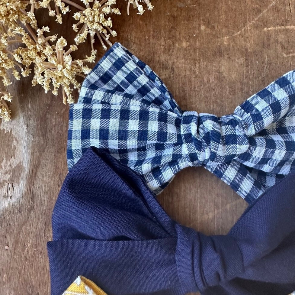 Mustard Hair Bow, Navy Hair Bow, Fall Hair Bows, Autumn Hair Bow ...
