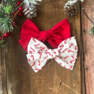 Christmas Hair Bows, Candy Cane Hair Bow, Red Hair Bow, Girls Holiday ...