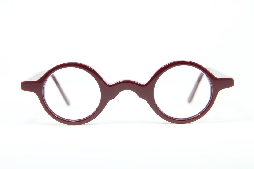 MEG Germany 1701R BR Small Round Lenses Burgundy Vintage Glasses ...