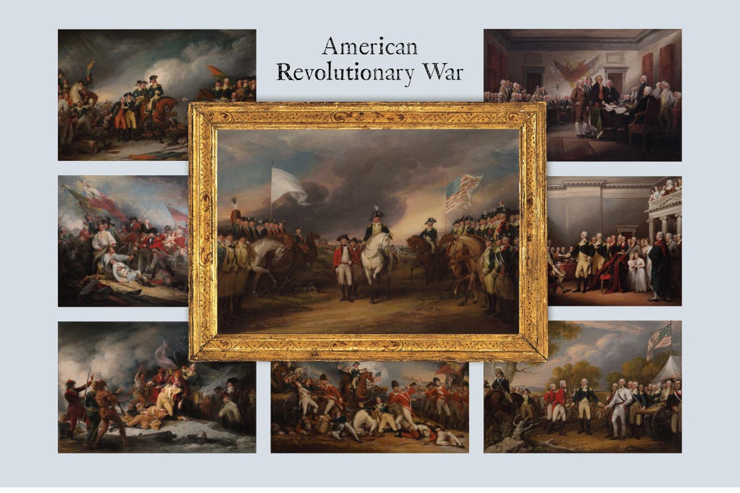 American Oil Paintings - Revolutionary War & Declaration of ...