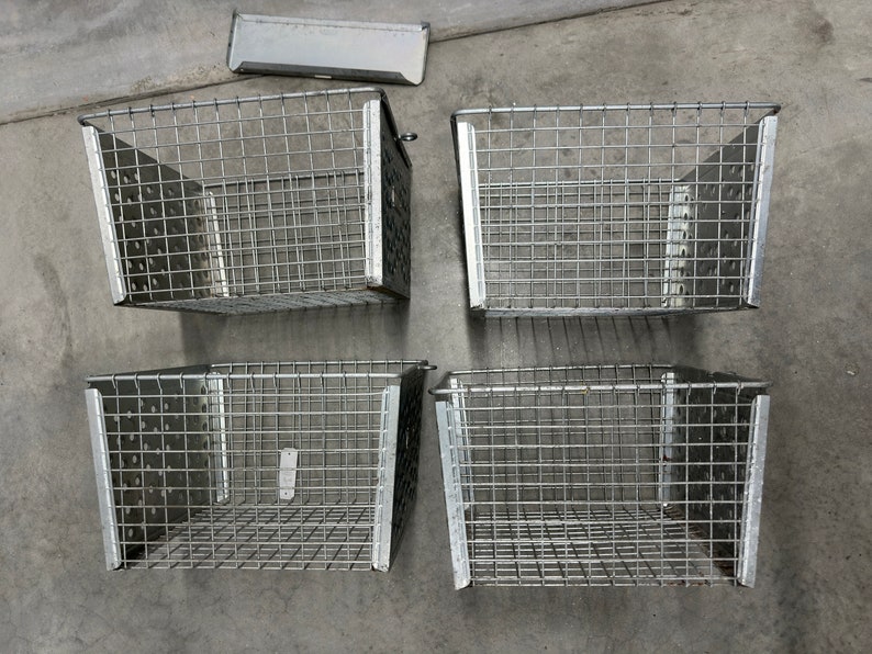 4 Vintage LYON Wire Industrial Locker Room Gym Baskets/bins Made in USA ...