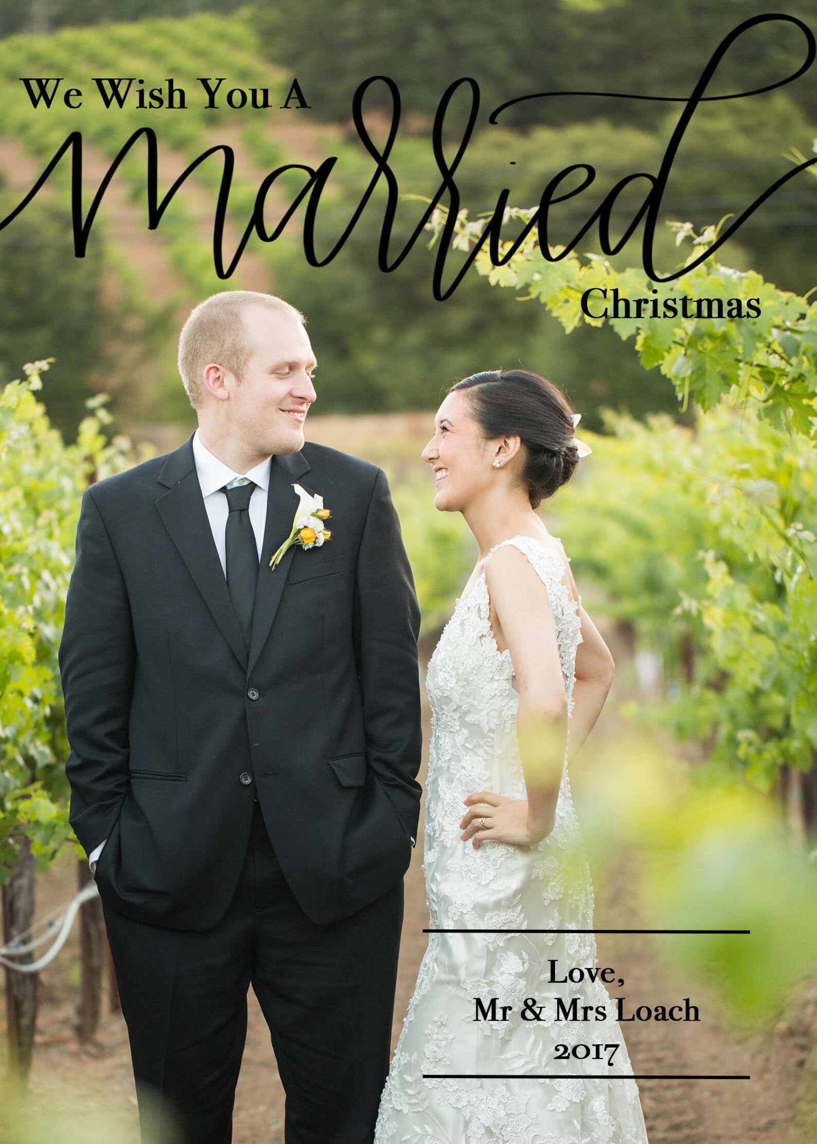 We Wish You A Married Christmas Wedding Christmas Card Etsy