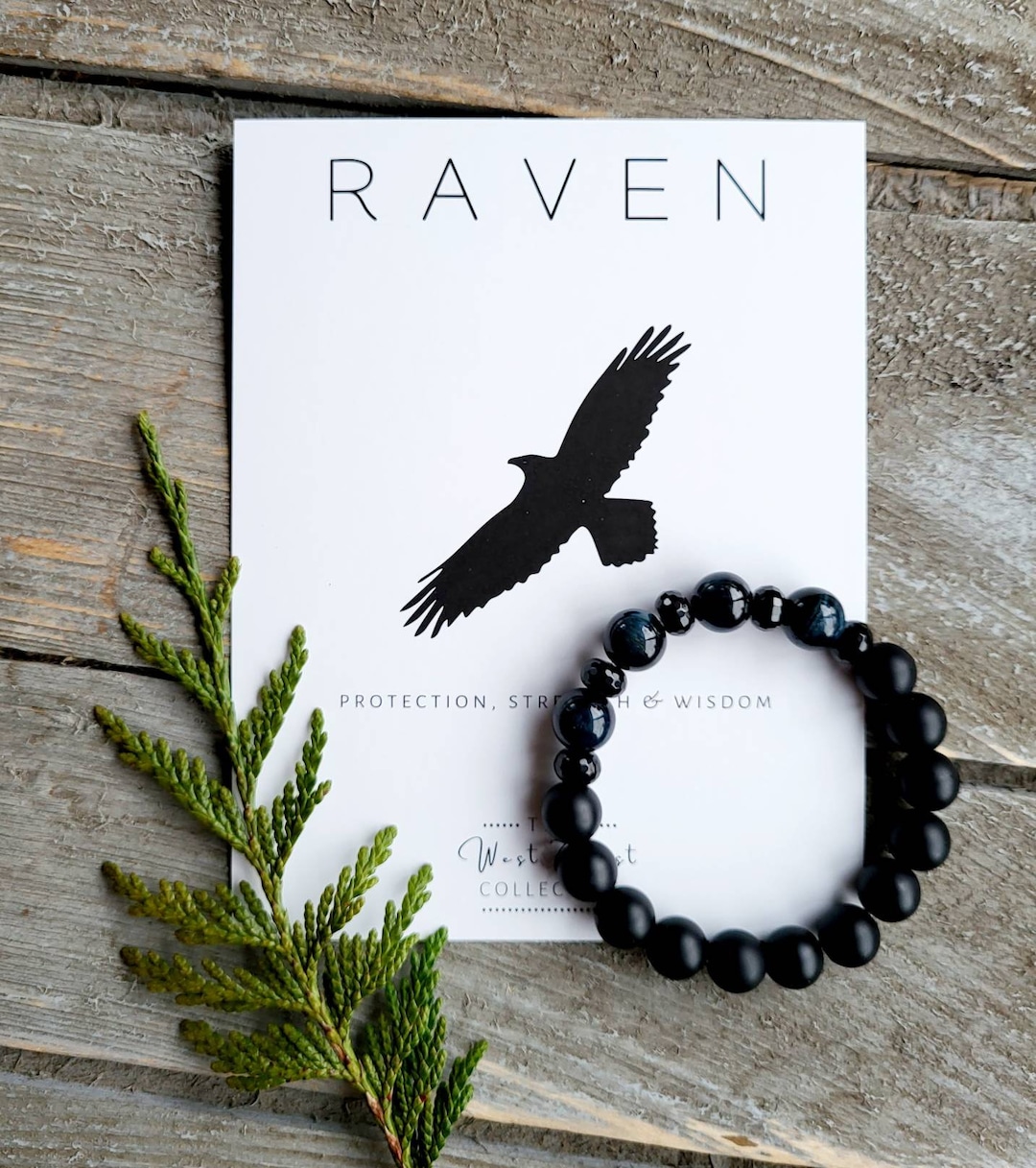 Raven Gemstone Beaded Bracelet | Healing Stone Bracelet | Womens ...