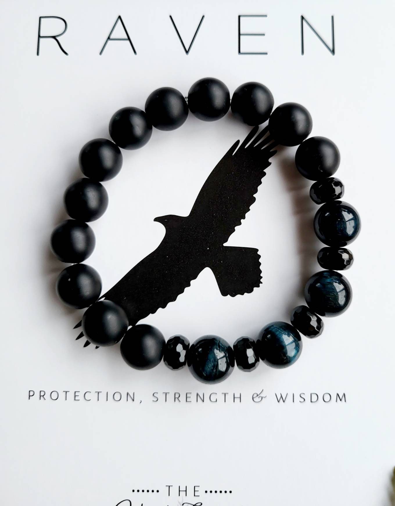 Raven Gemstone Beaded Bracelet Healing Stone Bracelet - Etsy