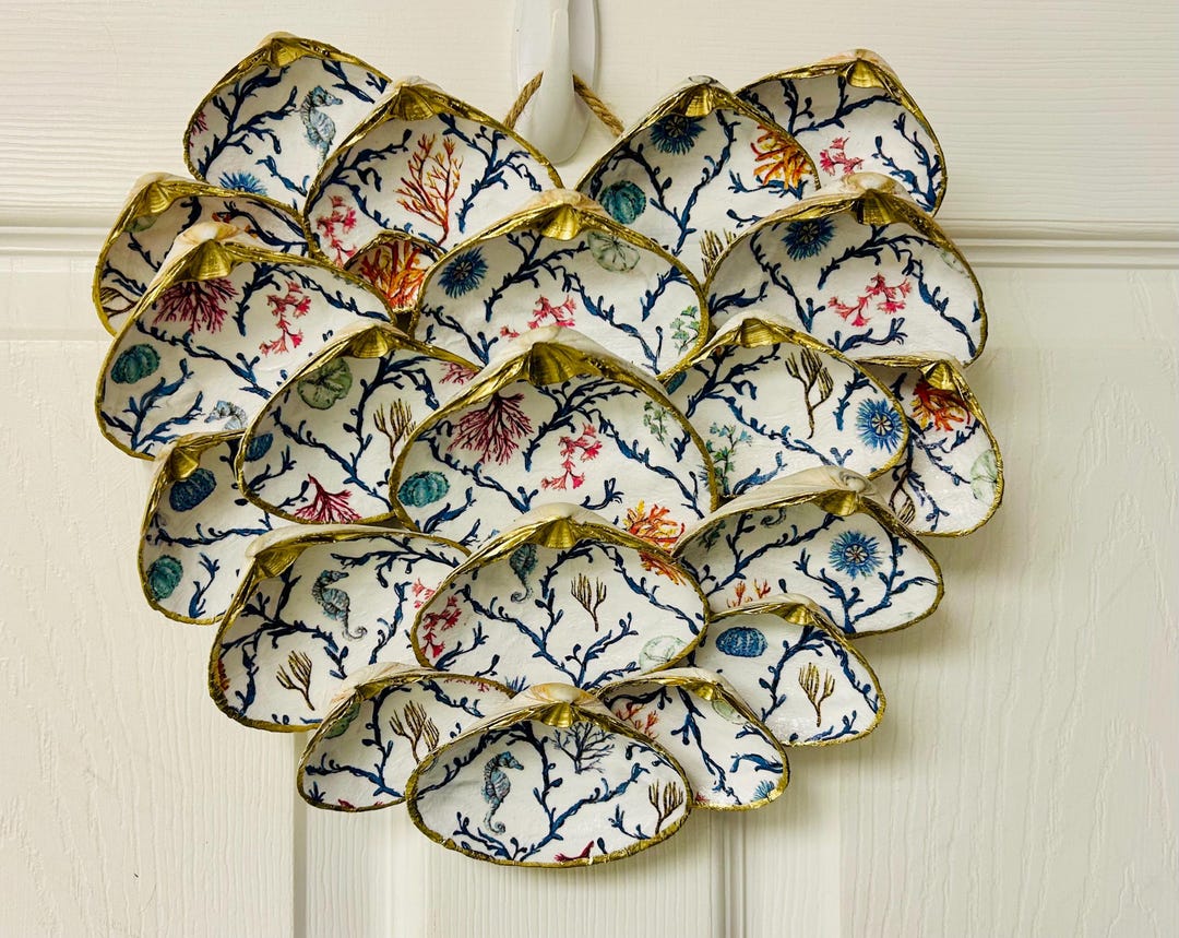 Clam Shell Heart Mosaic Sealife - Etsy