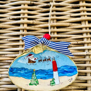 Handpainted Personalized Barnegat Light Santa Clam Shell Ornament - Etsy