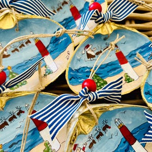 Handpainted Personalized Barnegat Light Santa Clam Shell Ornament - Etsy