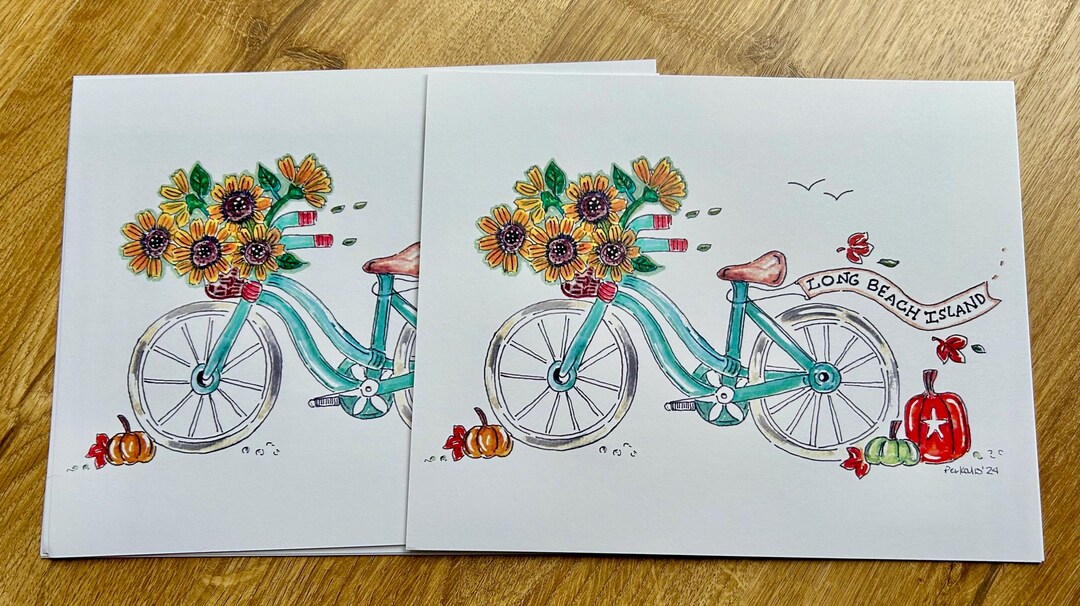 LBI Autumn Bike Print - Etsy