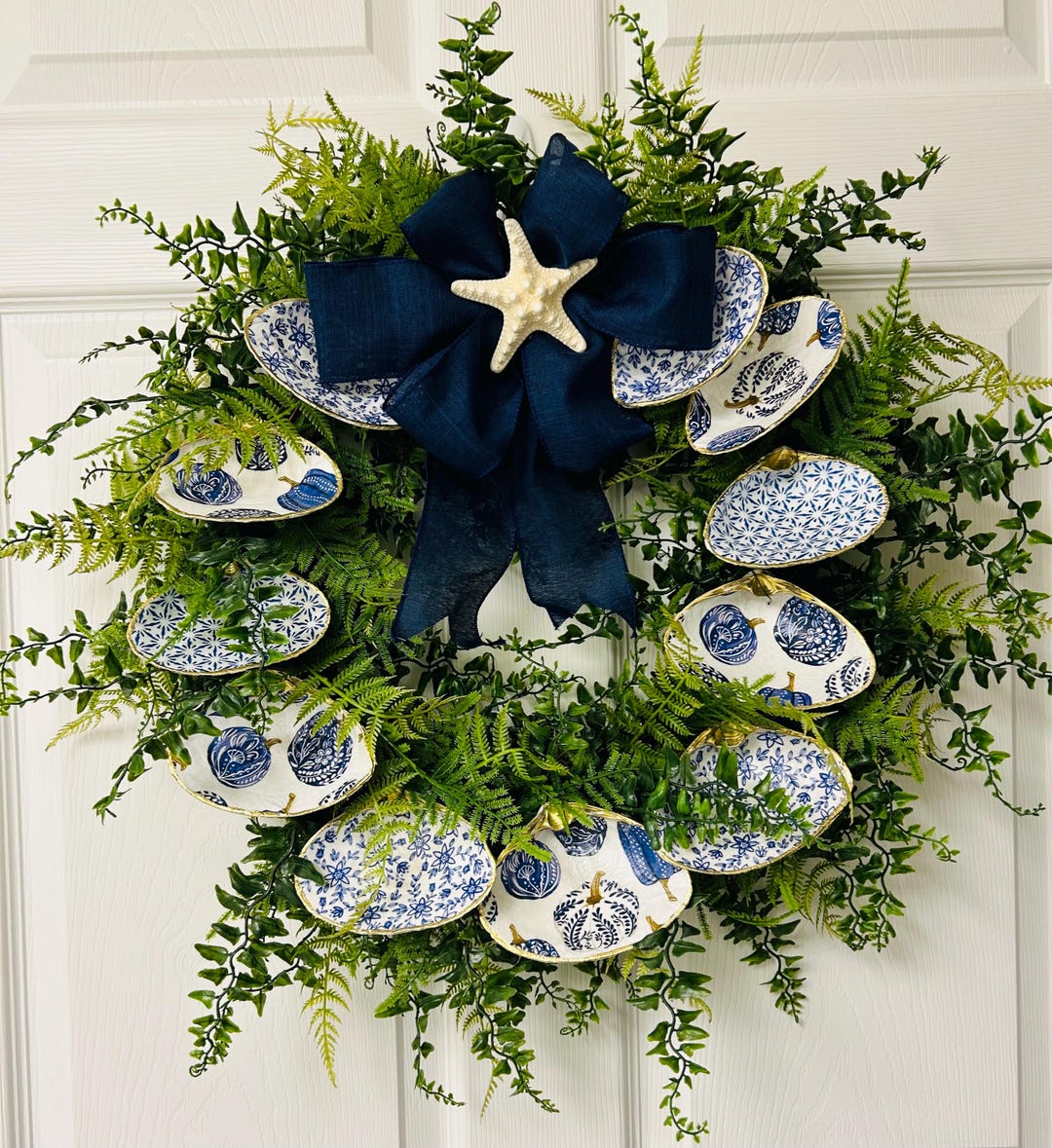 Clam Shell Wreath Navy Pumpkin - Etsy