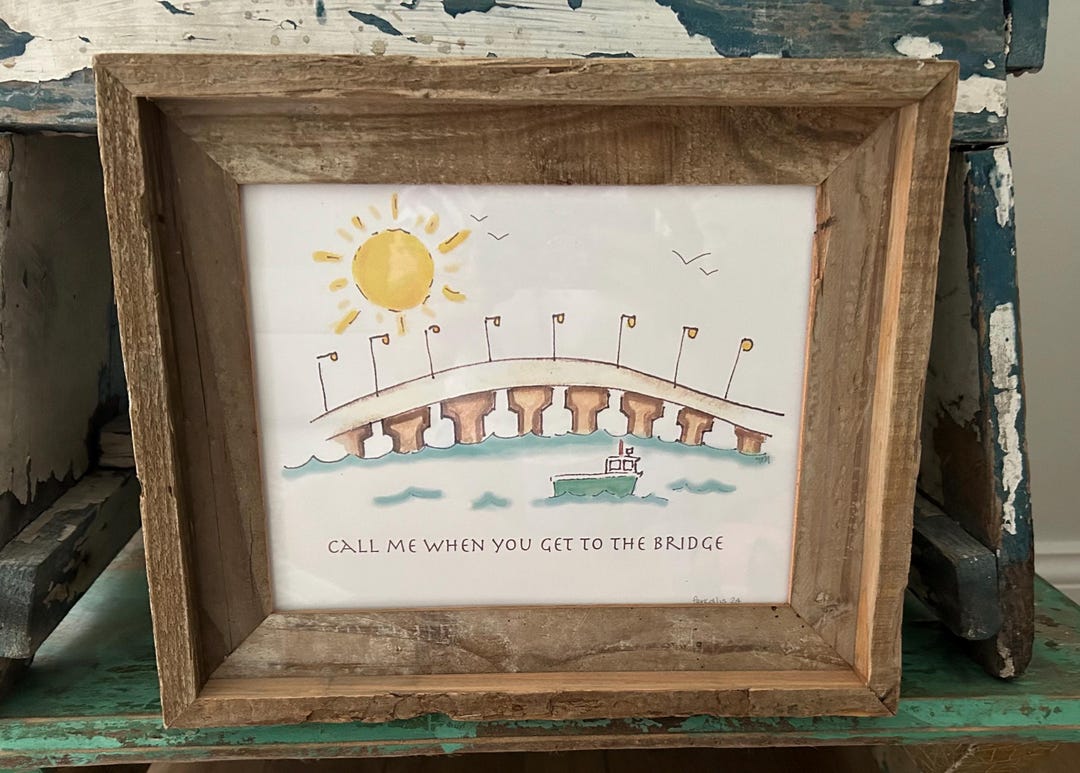 LBI Bridge Framed Watercolor Print - Etsy