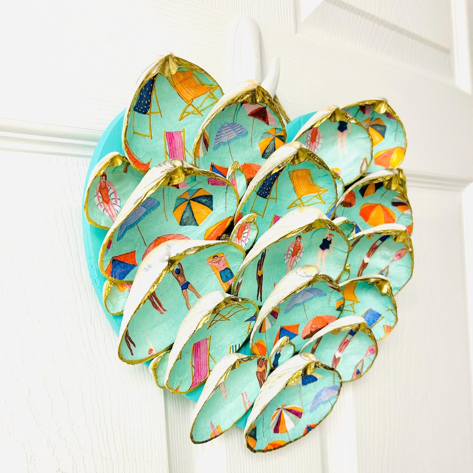 Clam Shell Heart Mosaic - Summer - Etsy