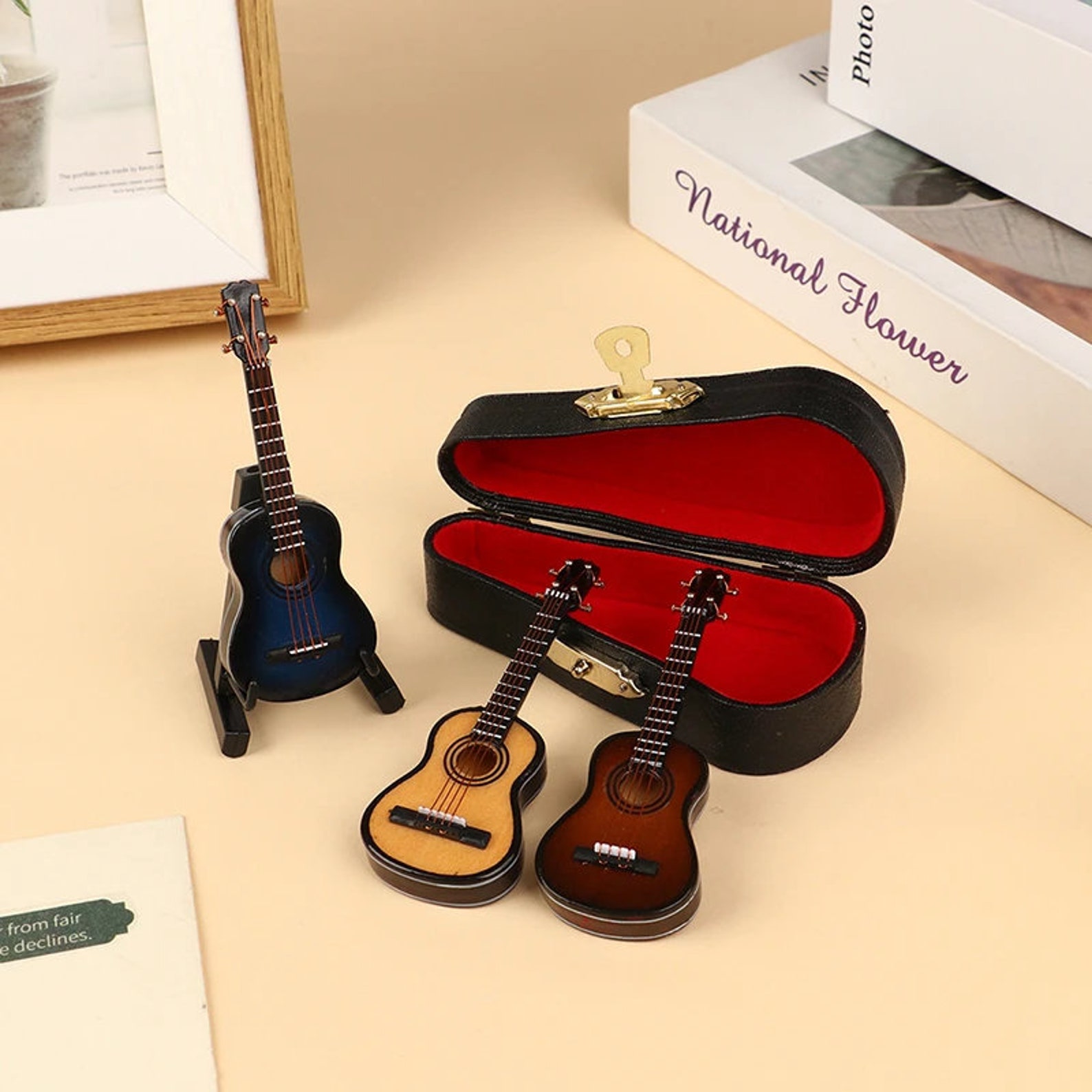 Miniature Guitar Model Replica With Stand and Case - Etsy