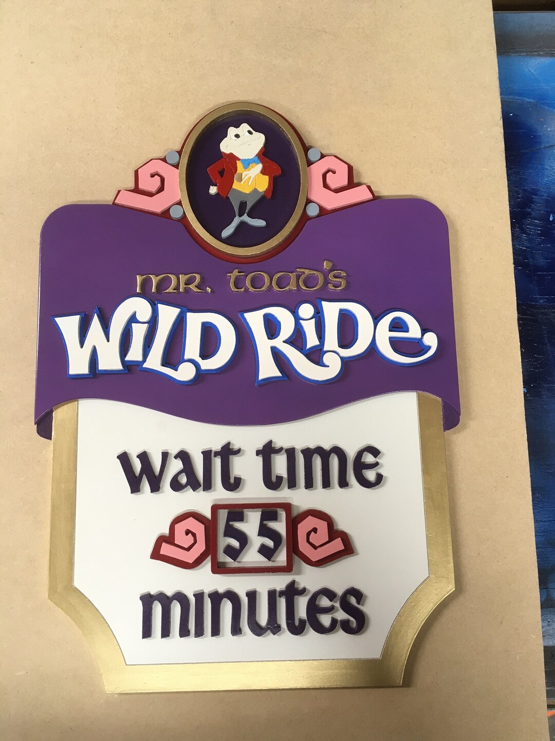 Mr Toad Wild Ride Inspired Wait Time Sign - Etsy