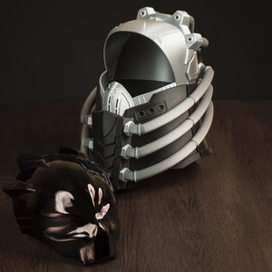 Techno Black Skull Helmet - Precolored Deluxe 3D Printed Kit - Etsy