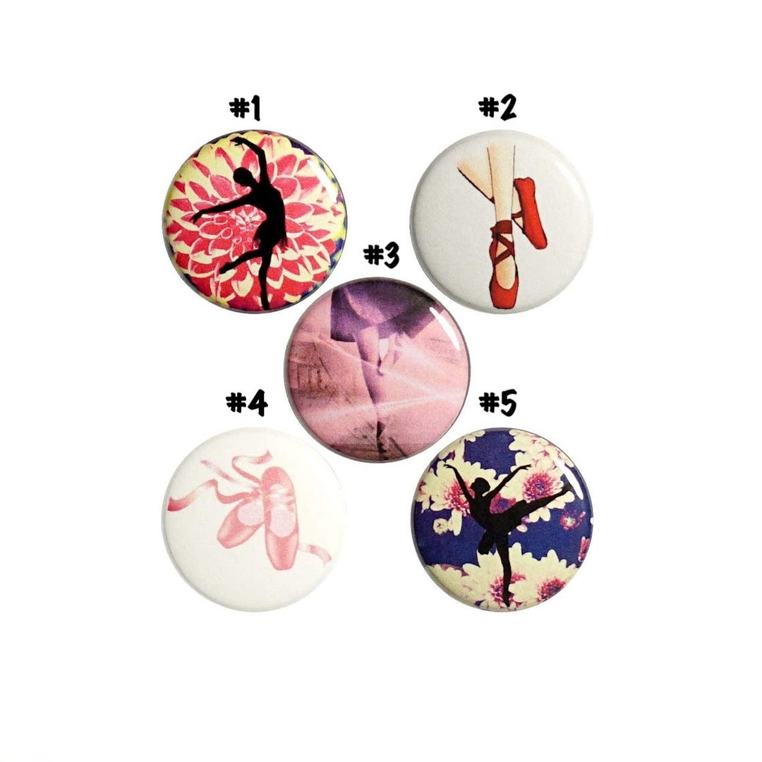 Dance Buttons Pins Ballet Dancer Pins for Dancers, Pink Purple Dance ...