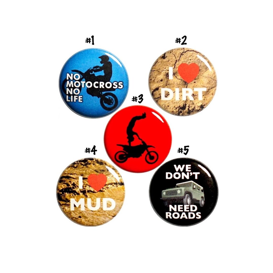 Off-roading Pin Buttons - Dirt Bike Riding - Backpack Jacket Pins ...