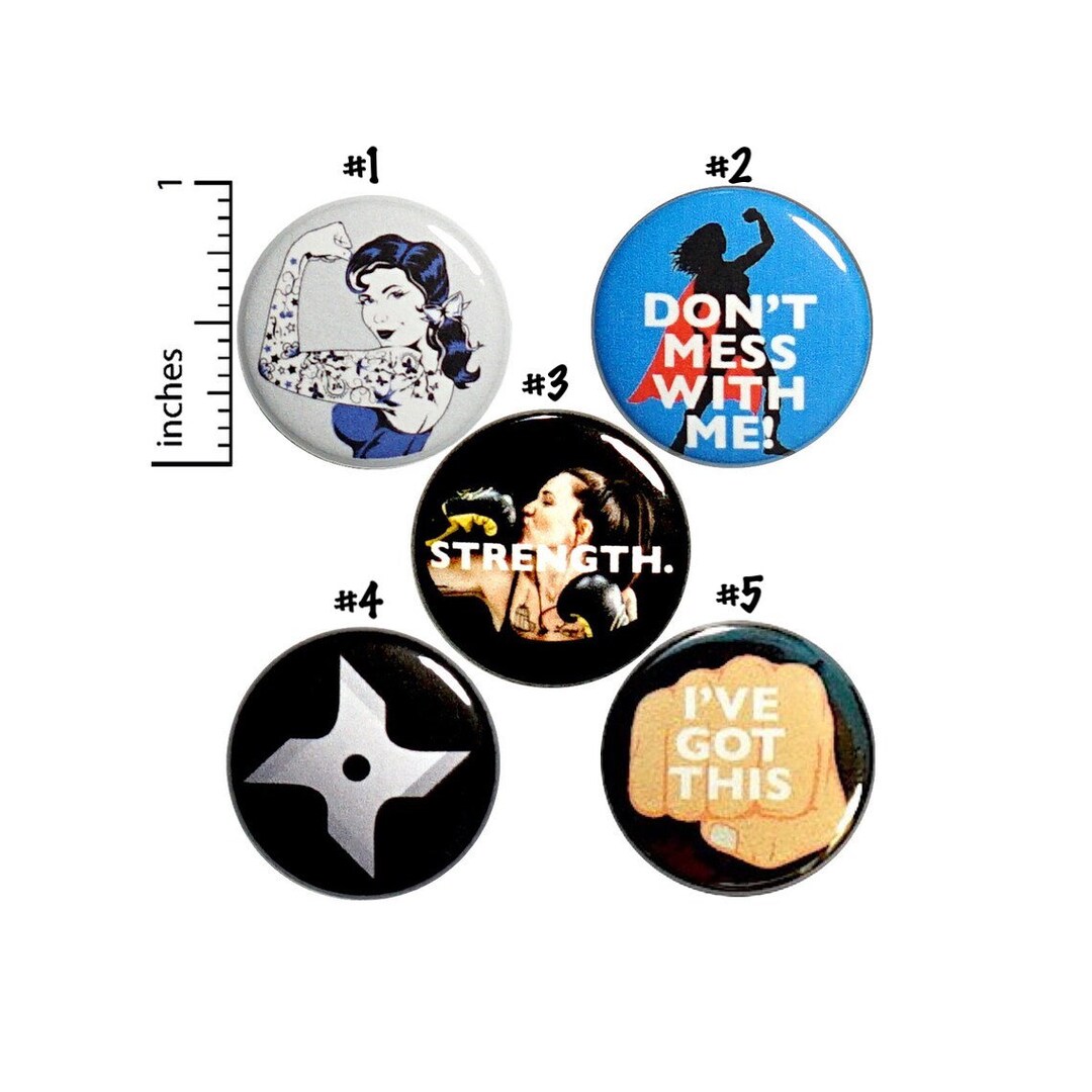Strong Women Pin for Backpack, Feminist Buttons or Fridge Magnets, Cool ...