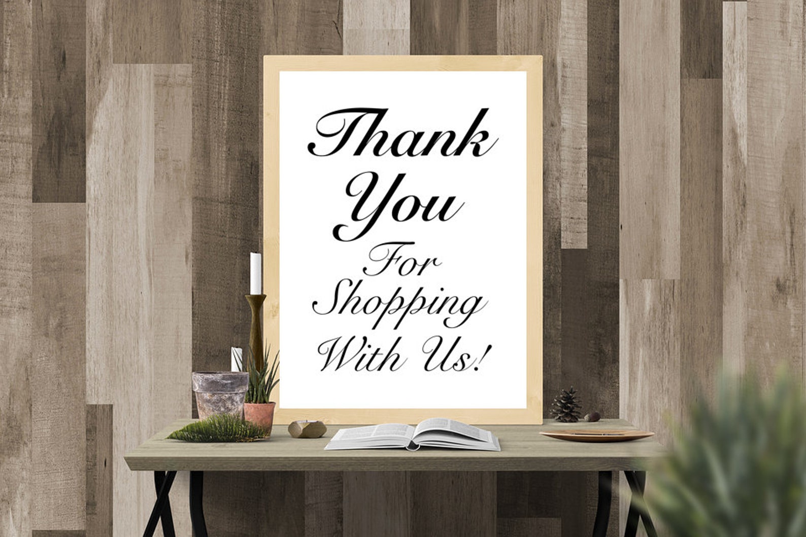 Thank You for Shopping With Us Printable Sign Small Business - Etsy