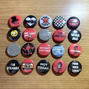 20 Punk & Ska Pin Buttons, Vintage 80s 80s Style Lot of 20 Buttons Pins ...