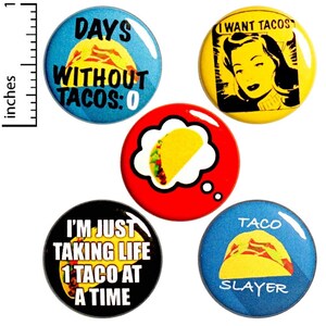Sarcastic Taco Pin for Backpack or Fridge Magnet Set, Pin Button for ...