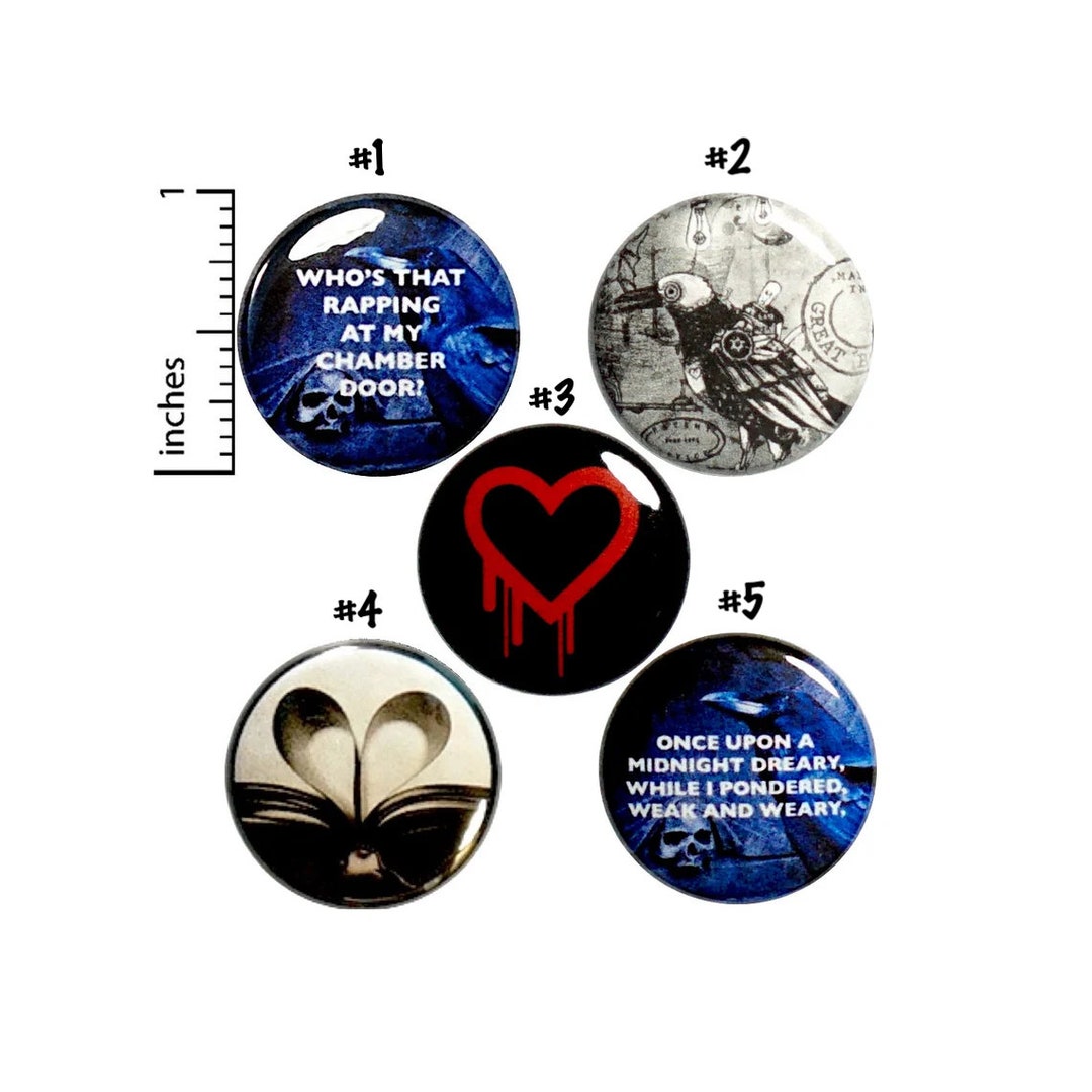 Edgar Allan Poe Pin Buttons, American Poetry, Emo, Literature Goth ...