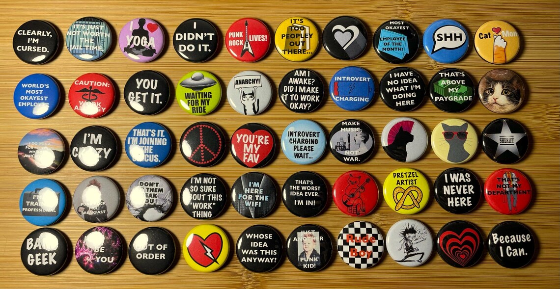 Button Pin Wholesale Lot, HUGE Lot of 50 Buttons Pins, Lot 80's 90's ...