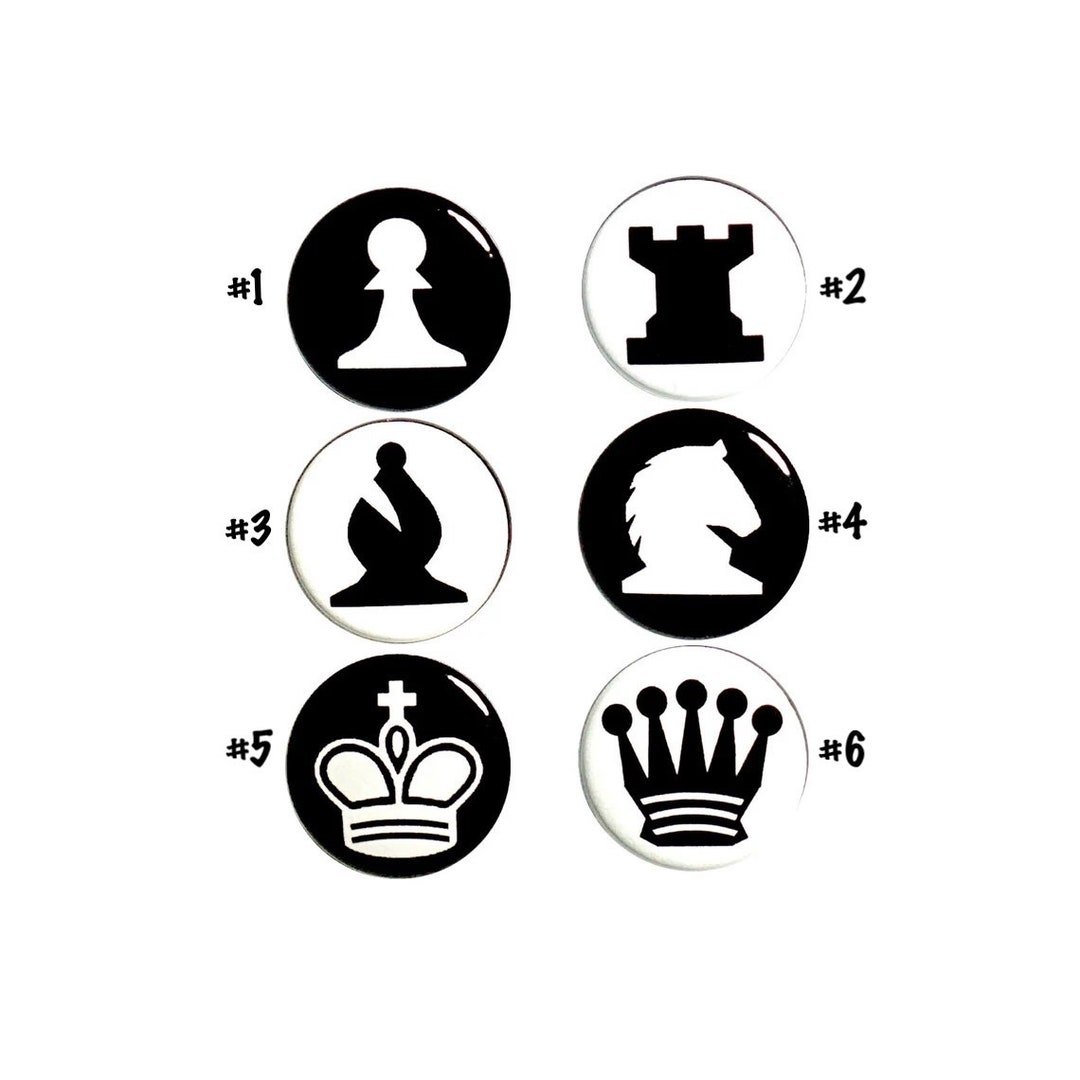 Chess Player Gift, Chess Piece Buttons Pins, Mini Chess Piece Pin ...