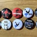 10 Buttons Pins, 80's 90's Vintage Style Pins, Punk Music Band Buttons ...