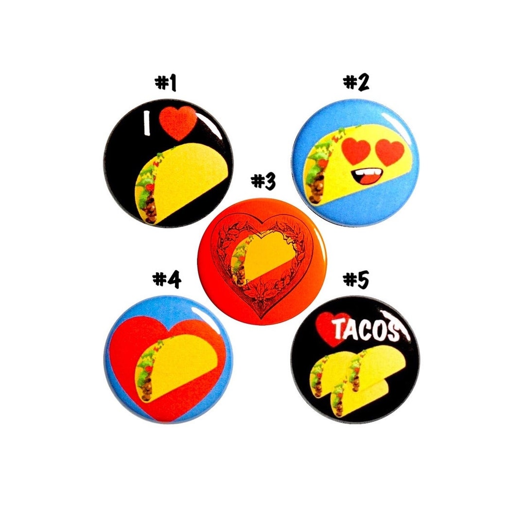Taco Pin for Backpack Set of 5 Taco Pin Buttons, Taco Backpack Pins, I ...