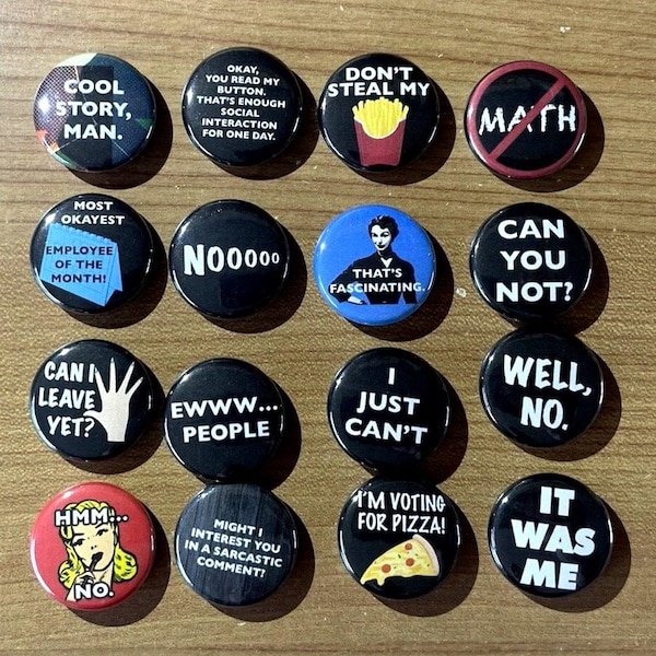 Funny Buttons - Etsy